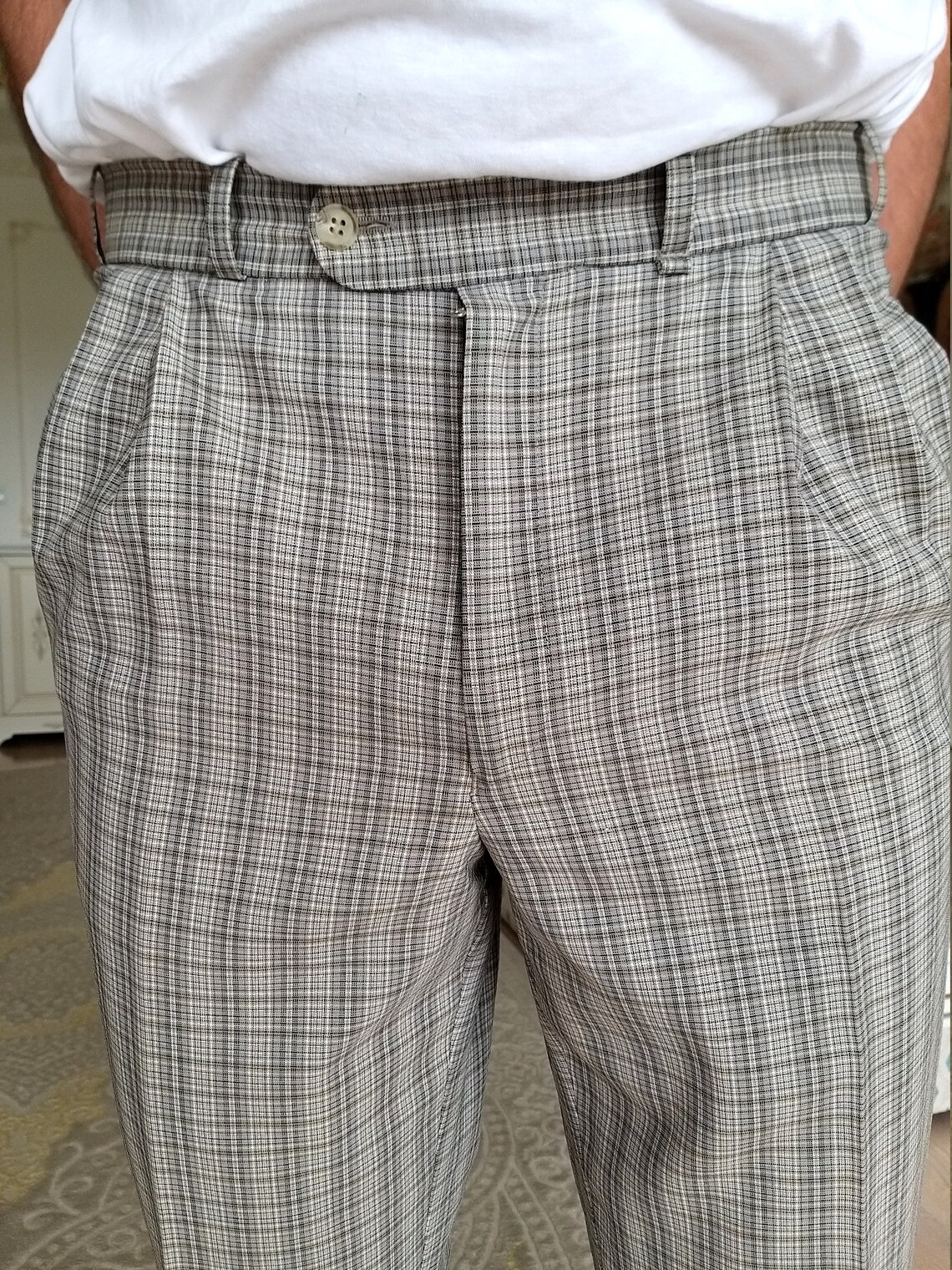 Mens Gray Pants Retro Pants Mens Pants Checkered Pants Plaid - Etsy