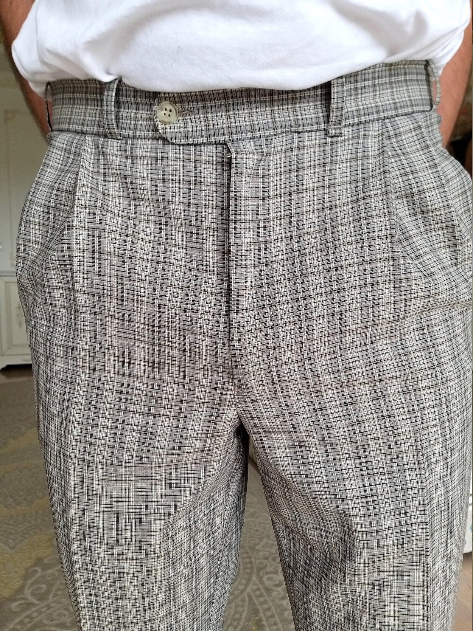 Mens gray Pants Retro Pants Mens Pants Checkered Pants Plaid | Etsy