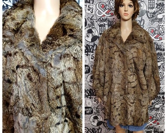 80s Rabbit Fur Coat | Etsy