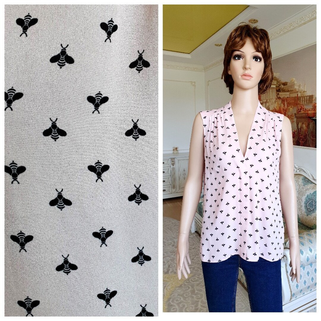Womens Shirt Bee Print Shirt Womens Blouse Bee Blouse Insect Shirt ...