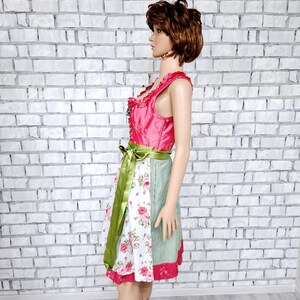 Pink Green Folk Dress M Floral Dirndl Dress Oktoberfest Clothing ...