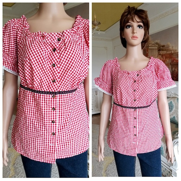 Red Gingham Shirt - Etsy