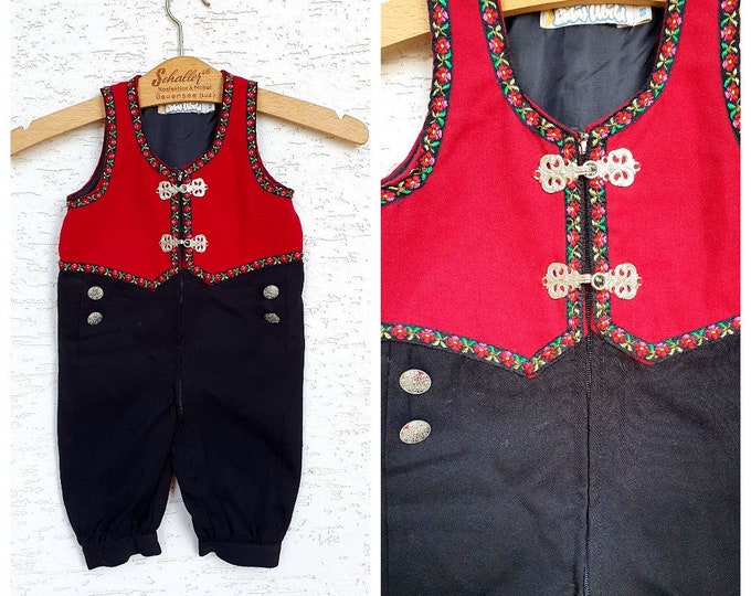 6-9 Months Dirndl Trachten Black Red Children Romber Baby Oktoberfest ...
