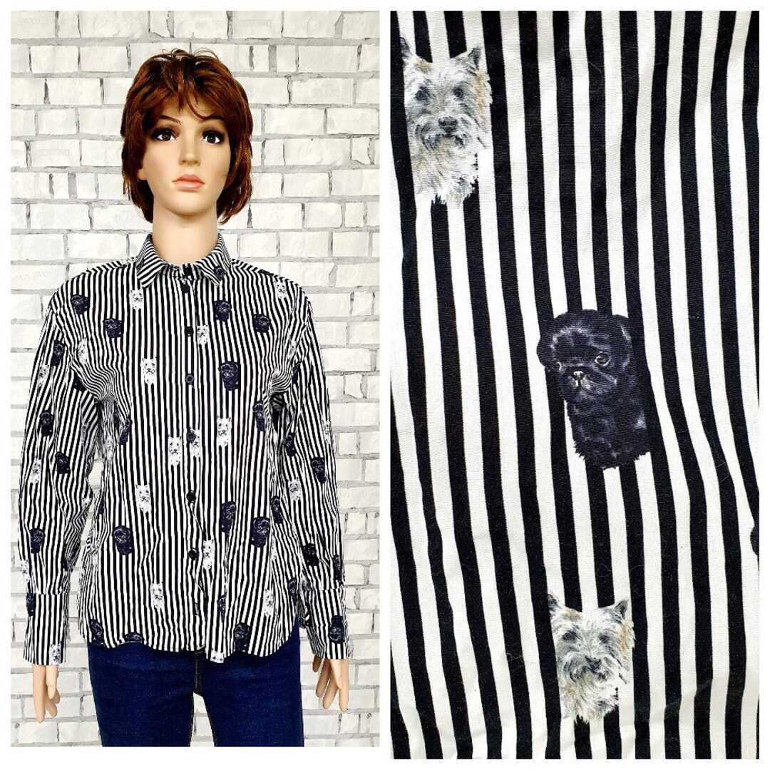 Womens Shirt S Dog Shirt Dog Blouse Dog Print Top Animal Print Top ...