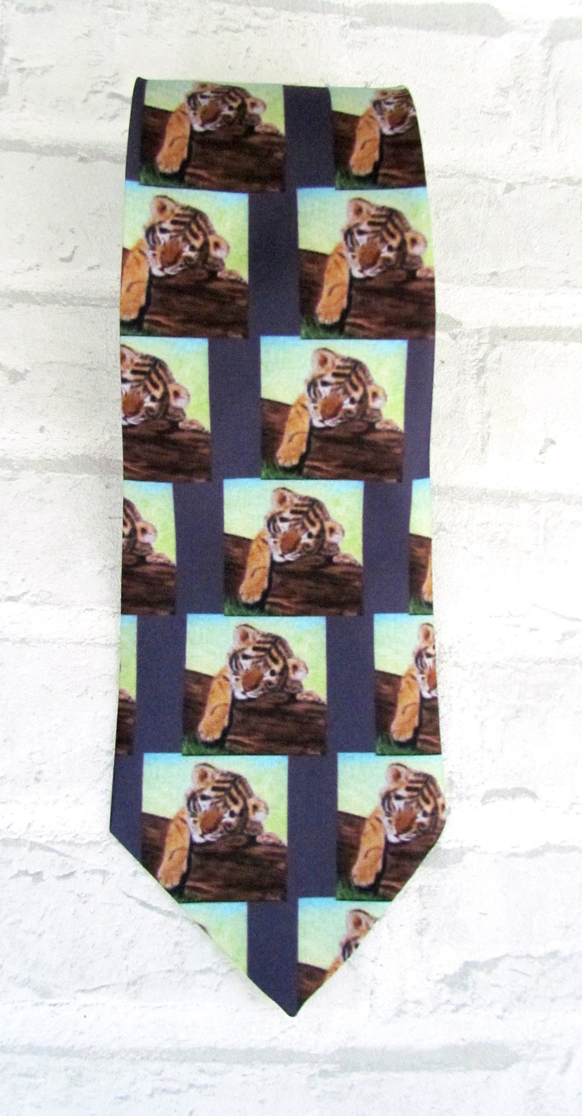 Animal Tie Animal Necktie Tiger Print Tie Vintage Mens Necktie | Etsy