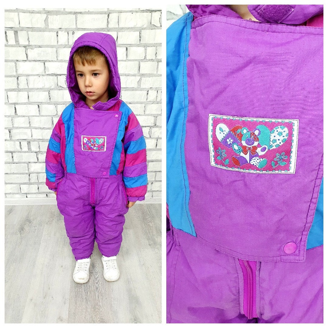 3T Child Ski Suit Kids Ski Suit 90s Purple Ski Suit Mountain Clothing ...