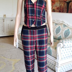 Checkered Pants RED Plaid Pants Womens Plaid Pants Retro Pants Womens ...