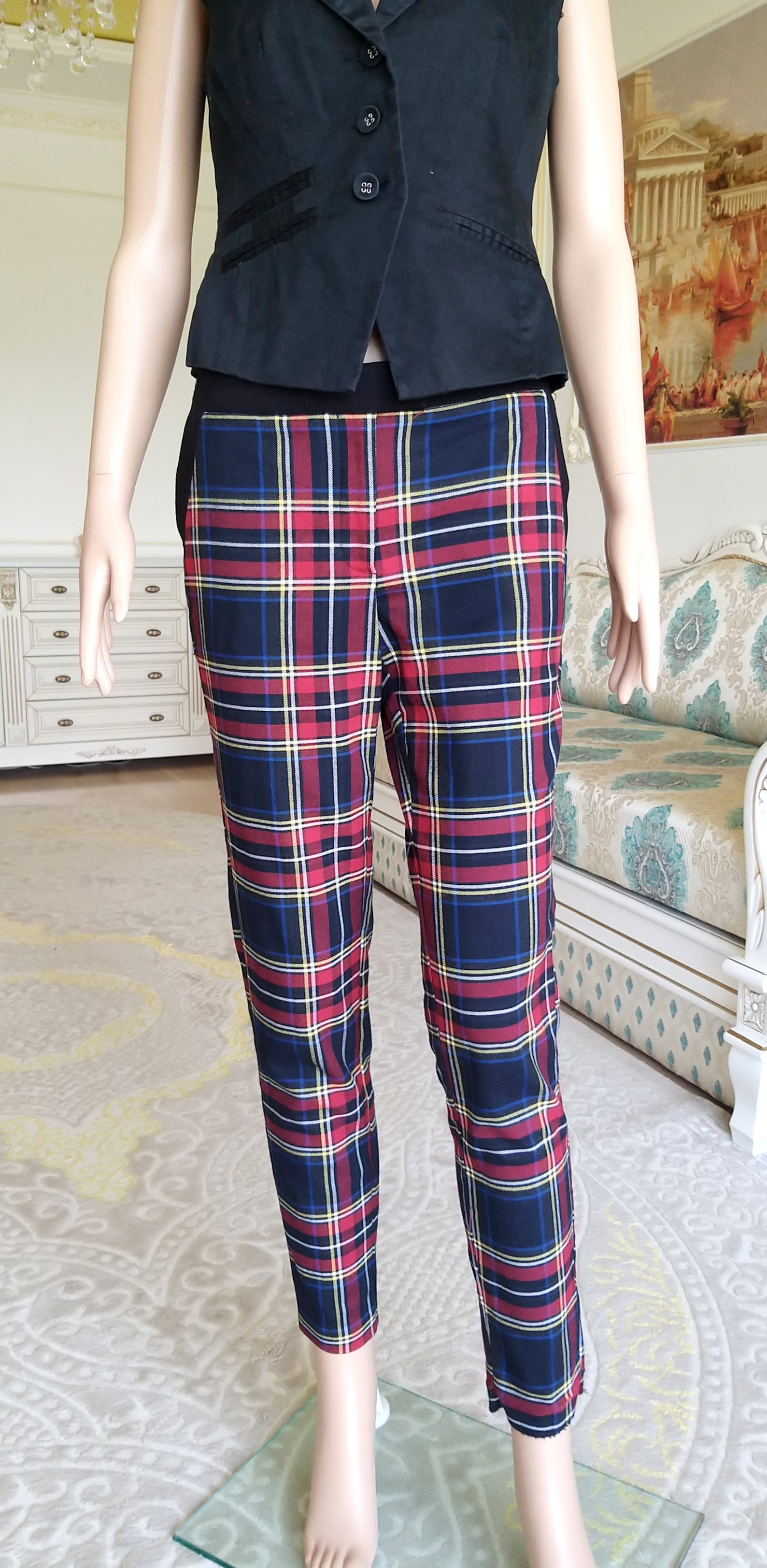 Checkered Pants RED Plaid Pants Womens Plaid Pants Retro Pants - Etsy