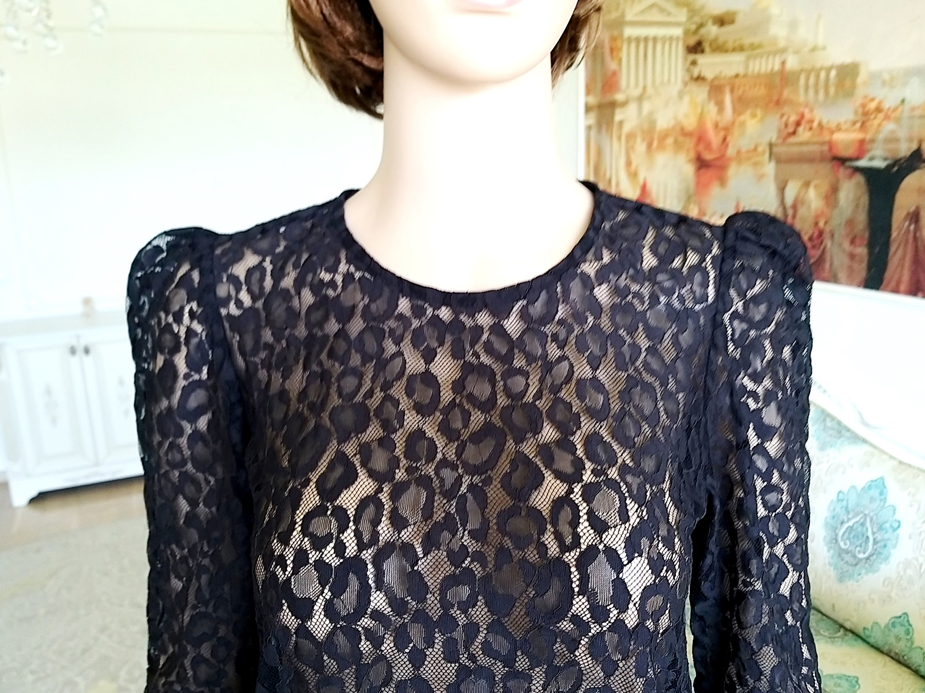 Chemisier transparent noir Chemisier Chemisier Sheer Chemise | Etsy