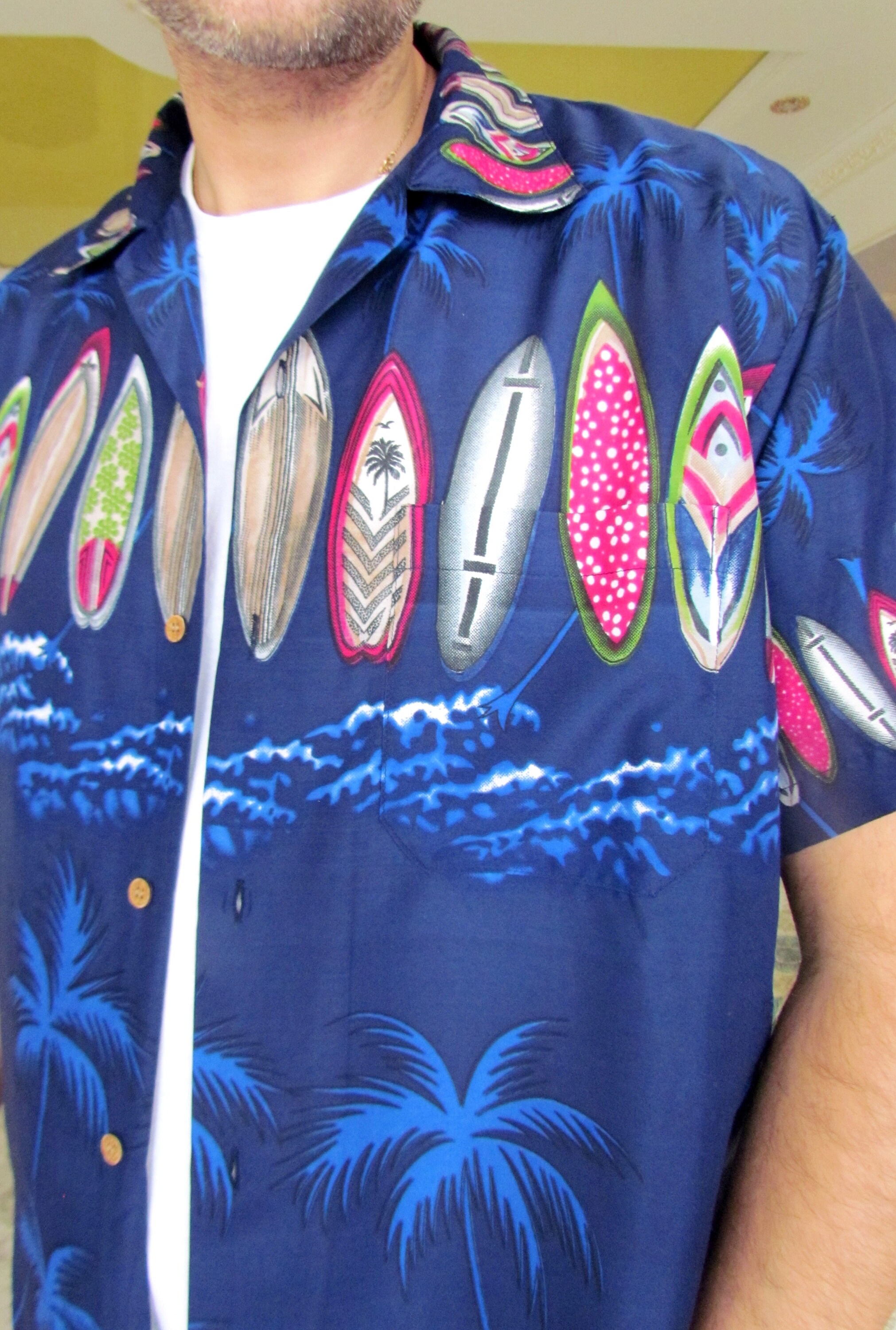 Hawaiian Print Hawaiian Shirt Mens Surfboard Print Shirt - Etsy