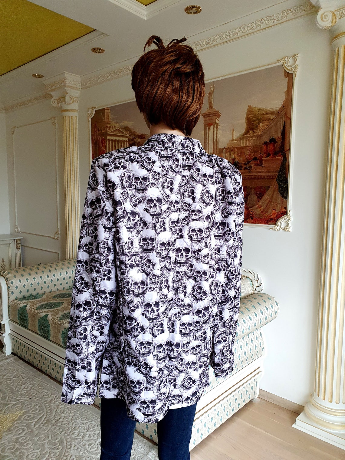 Womens Blazer M Goth Jacket Gothic Goth Blazer Halloween Blazer ...