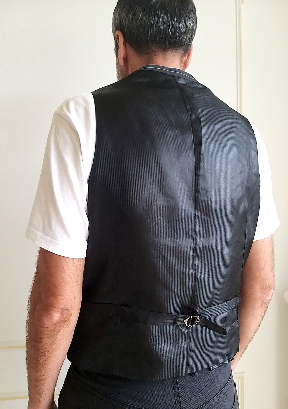 Father gift vest mens striped vest wedding Vest Groom Vest | Etsy