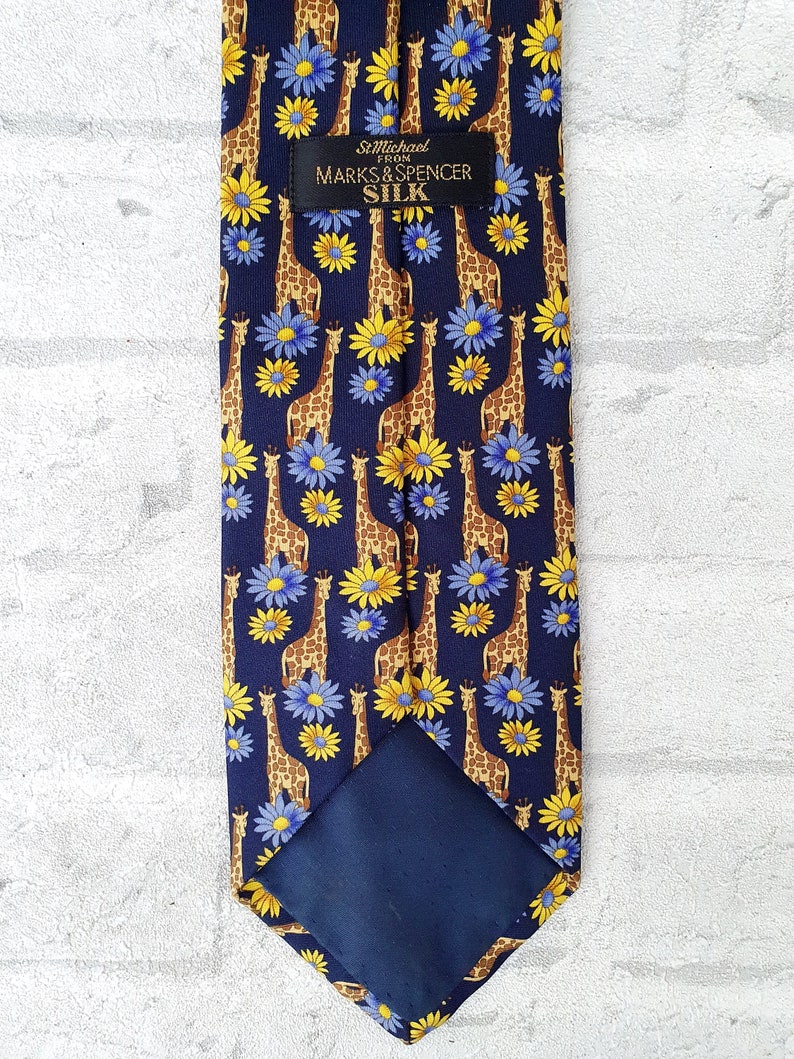 Silk Tie Silk Necktie Animal Print Animal Necktie Giraffe - Etsy