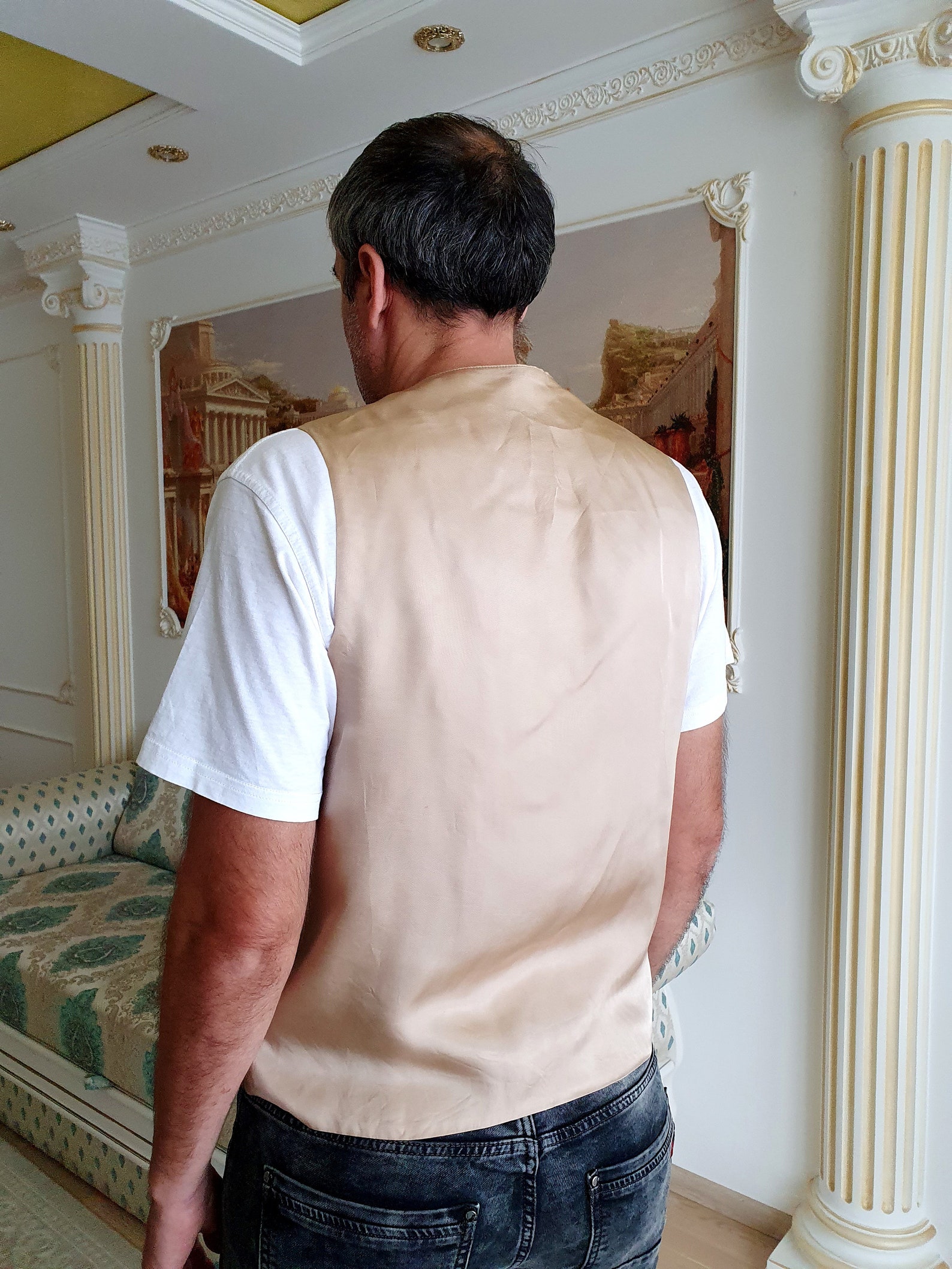 Father Gift Vest Mens Striped Vest Wedding Vest Groom Vest - Etsy