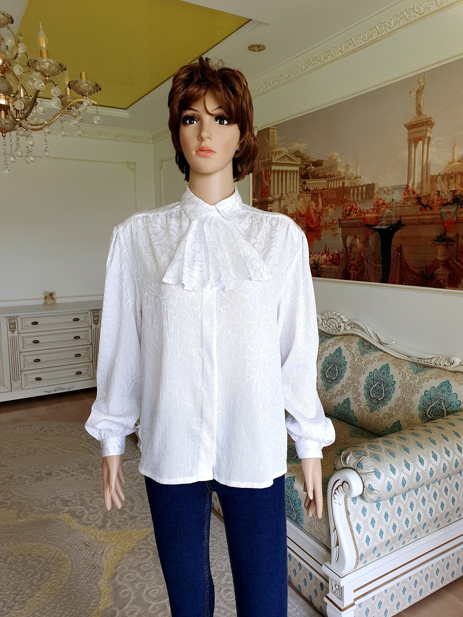 Victorian Blouse Vintage 70s White Blouse Victorian Clothing - Etsy