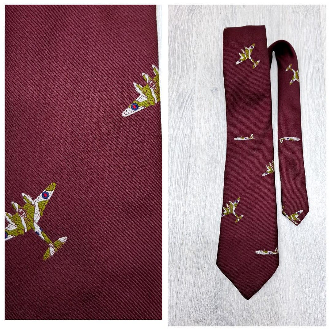 Skinny Burgundy Air Necktie Airplane Tie Aviation Air Force Tie ...