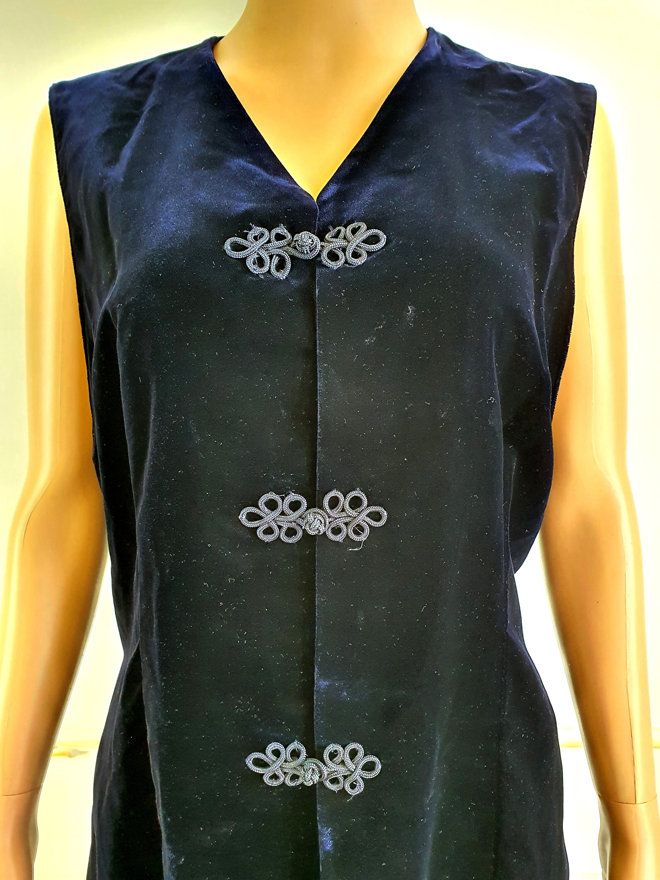Womens Clothing Womens Velvet Vest Navy Blue Velvet Vest - Etsy