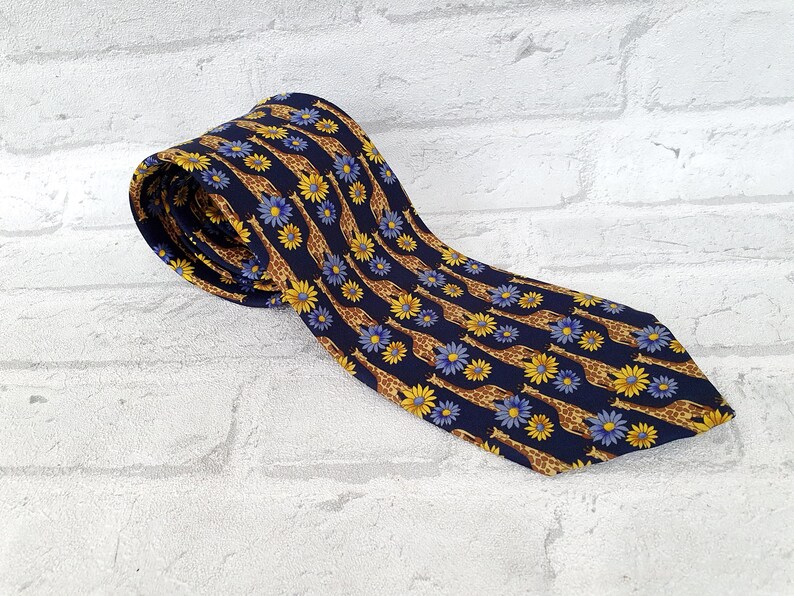 Silk Tie Silk Necktie Animal Print Animal Necktie Giraffe - Etsy
