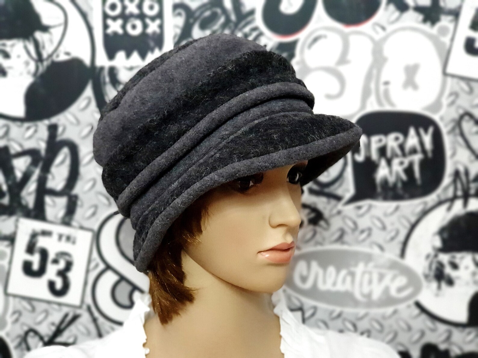 Gray Hat Gray Bucket Hat Women Accessories Wool Hat Women Hat - Etsy