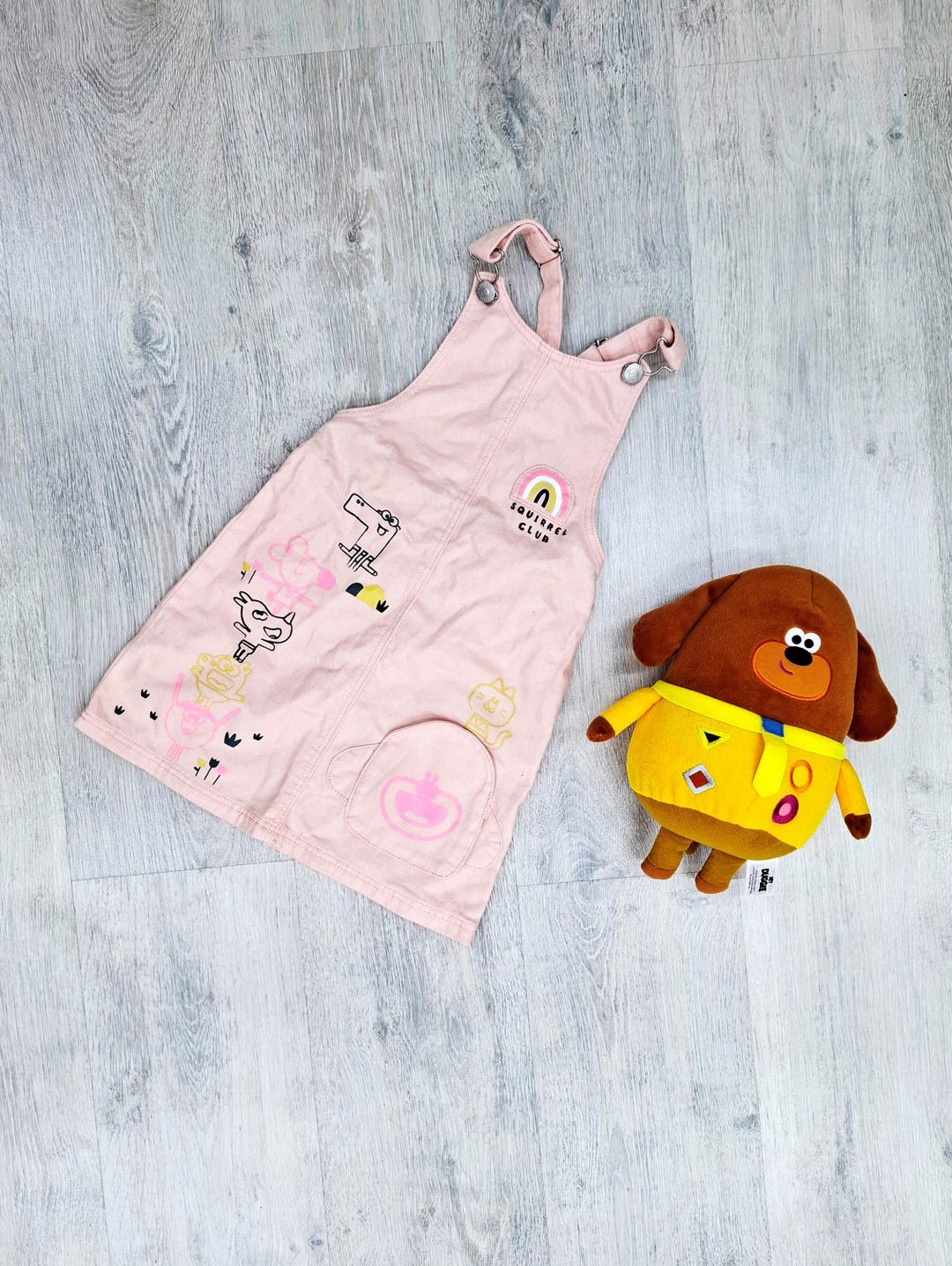 5T Girls Hey Duggee Print Dress Apron Dress Girls Skirt Pink Cotton ...