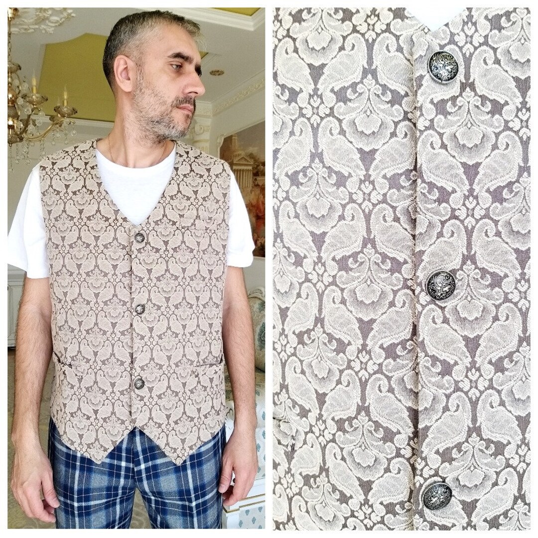 Suit Vest Patterned Vest Mens Boho Vest Mens Vest Wedding Mens ...
