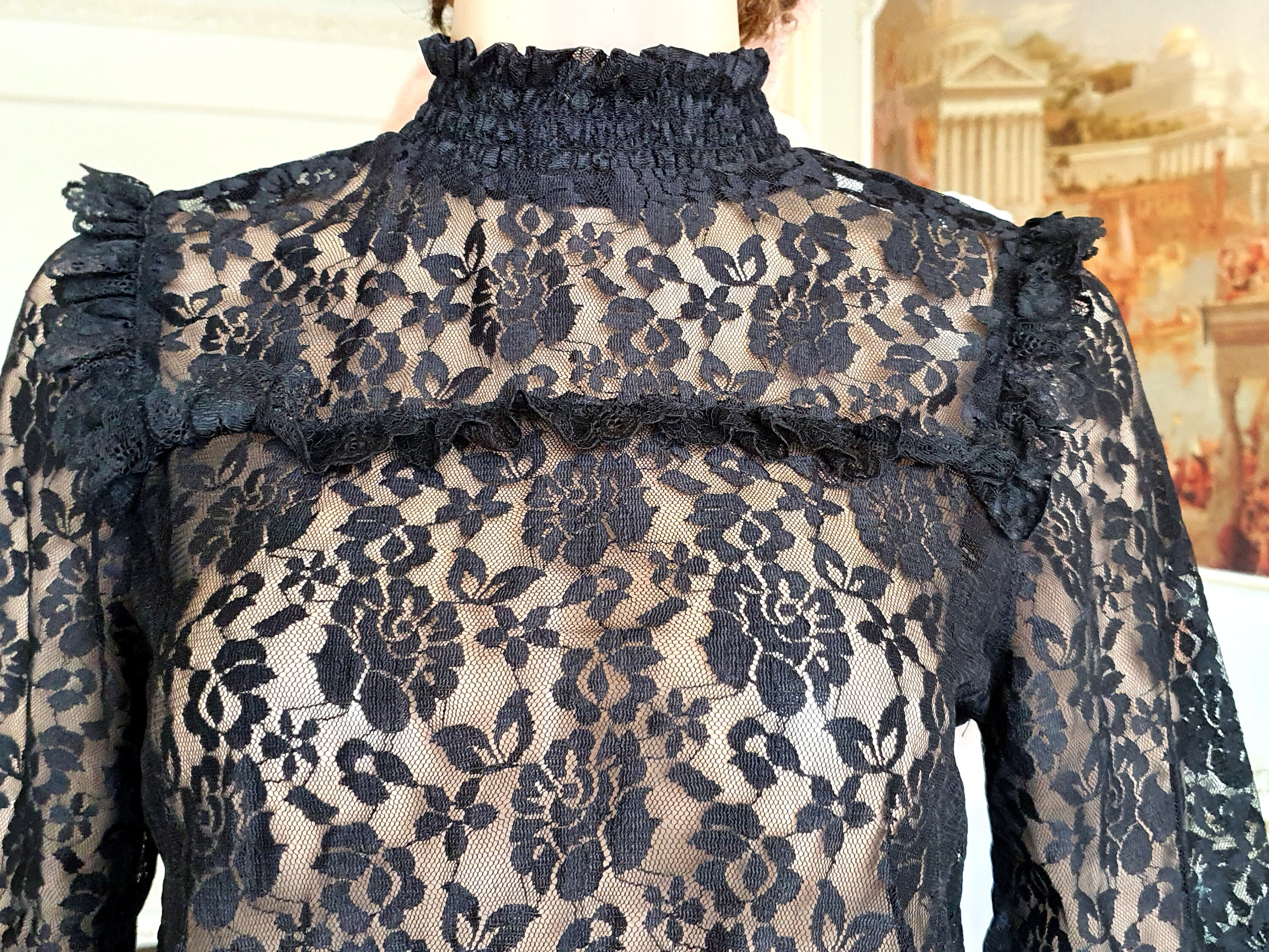Turtleneck Sheer Blouse Sheer Shirt Black Sheer Top Black - Etsy