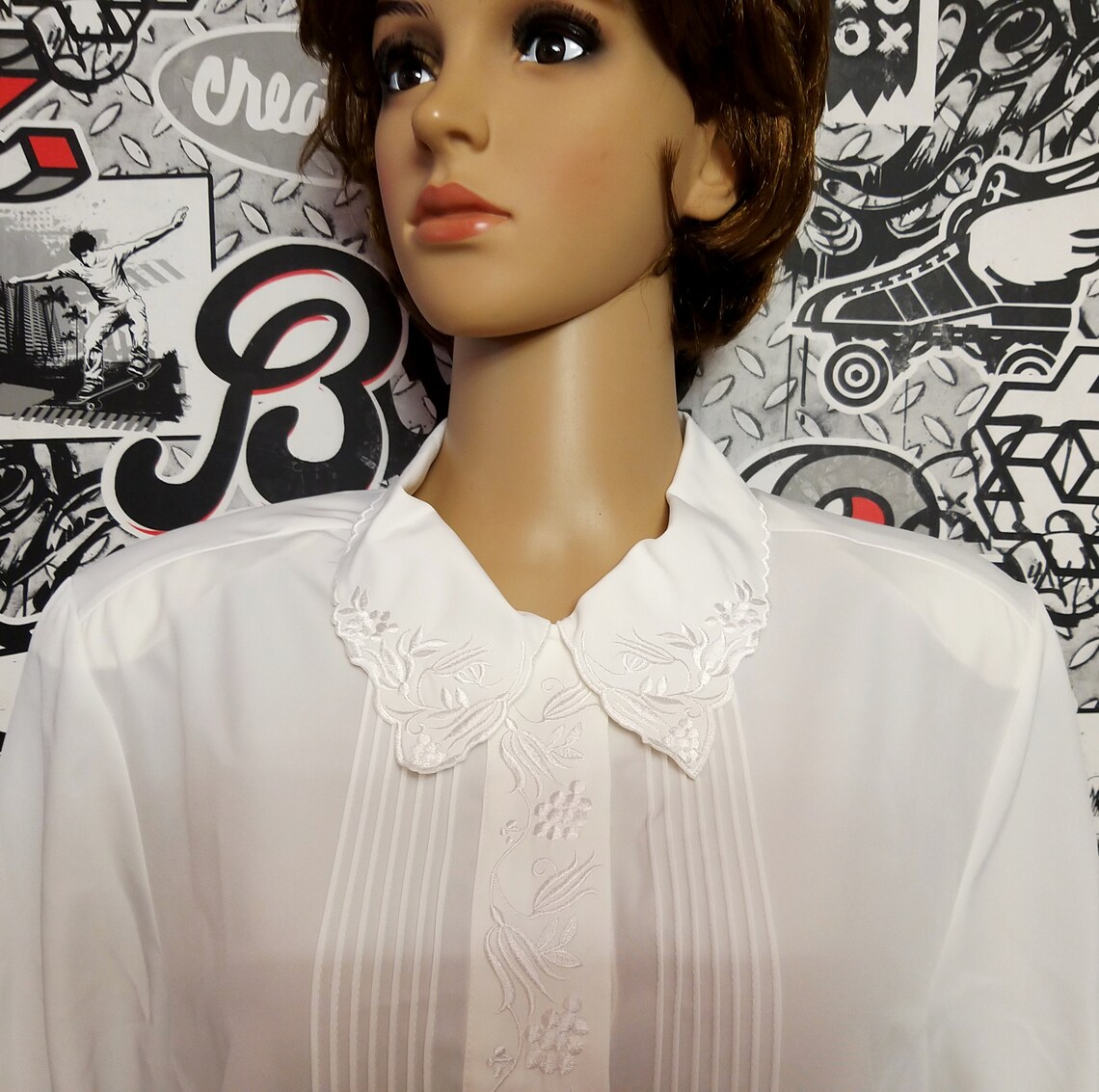 Victorian Blouse XL White Lace Blouse Victorian Clothing - Etsy