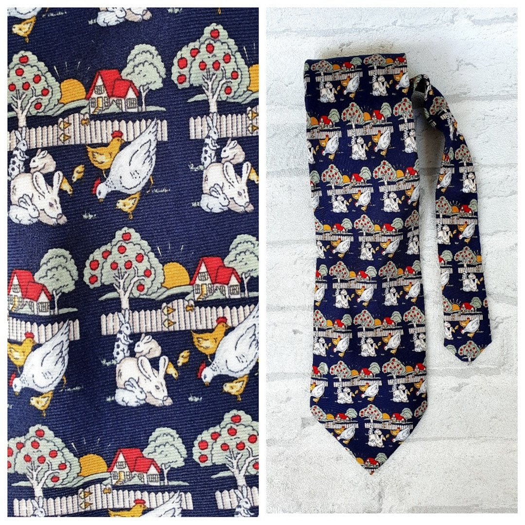 Wedding Tie Chicken Necktie Bunny Print Tie Rabbit Print Tie Mens ...