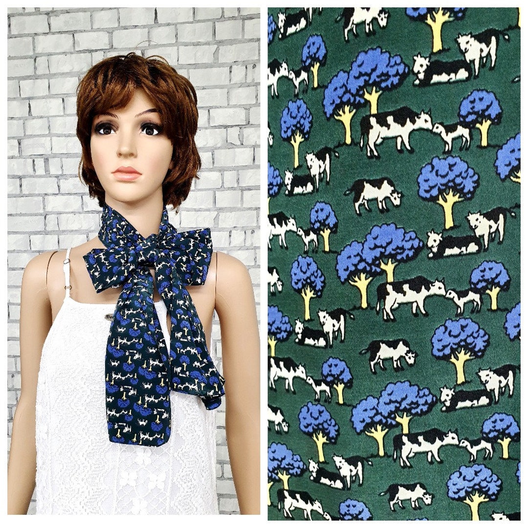 Cow Print Cow Shawl Cow Scarf Vintage Women Accessories Skinny Shawl ...