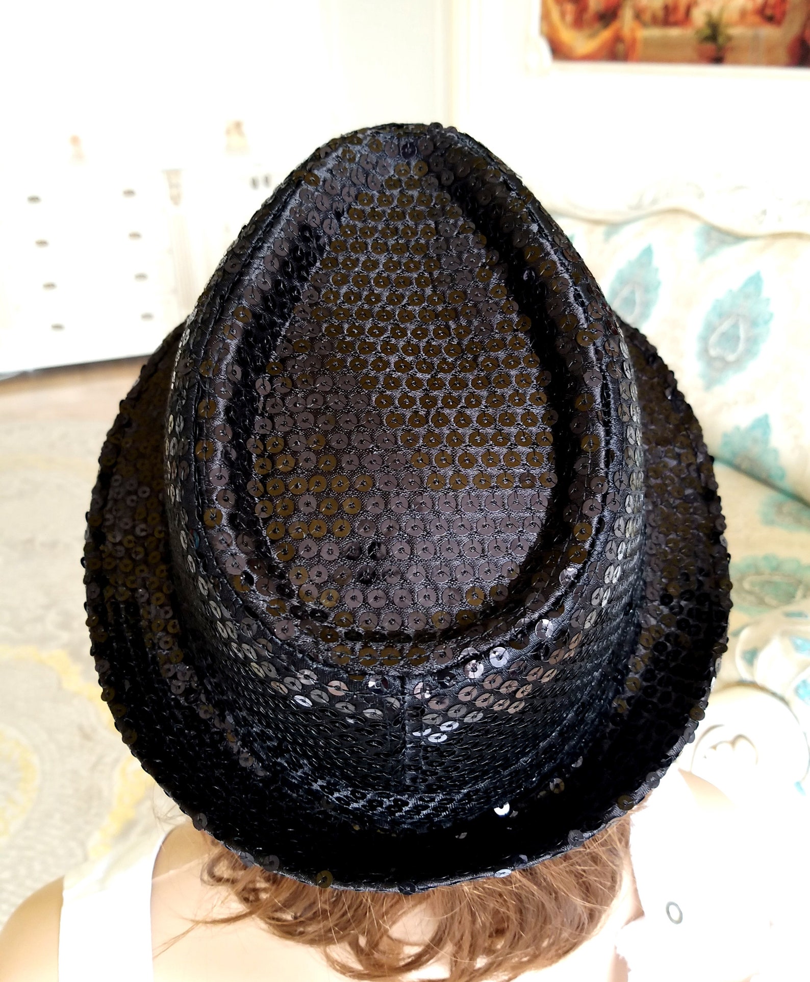 Disco Accessories Disco Cap Disco Hat Black Sequins Cap Women - Etsy