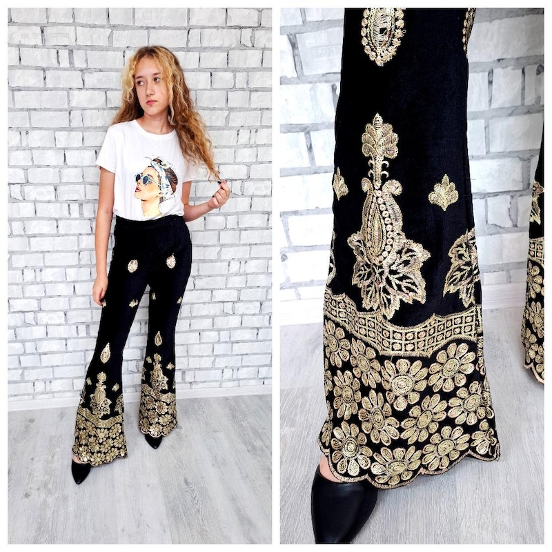 Embroidered Pants - Etsy