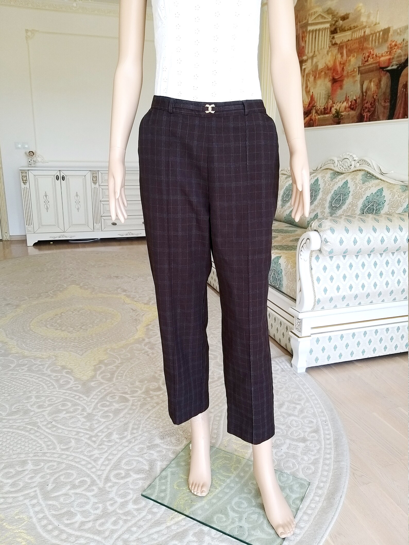 Retro Pants Womens Pants Womens Plaid Pants Checkered Pants - Etsy