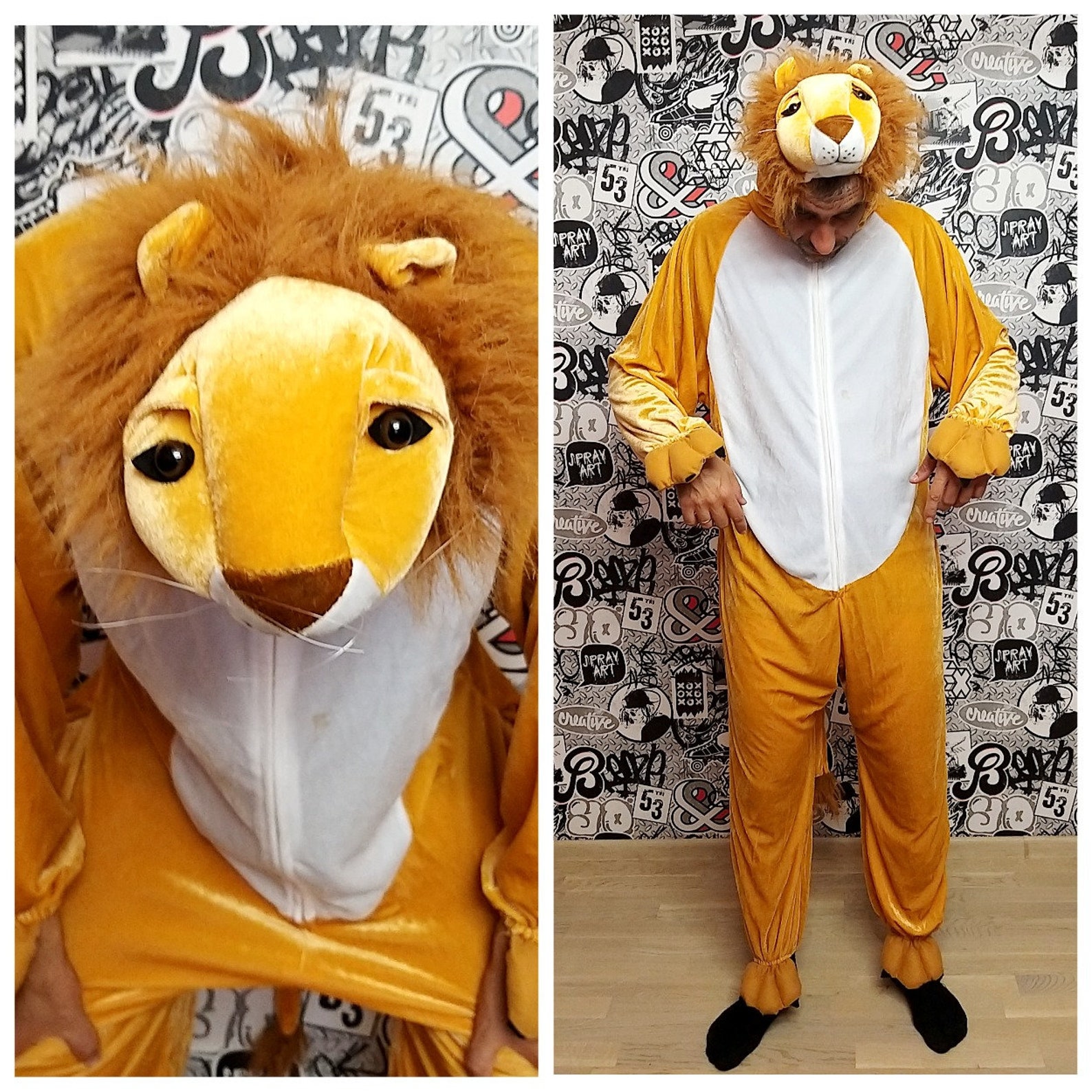 ADULT Cosplay M/L Lion Costume Halloween Costume Lion Kigurumi | Etsy
