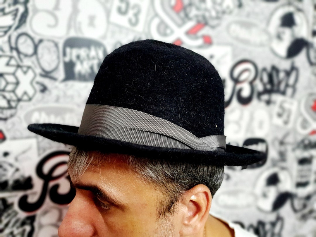 Mens Hat Wool Hat Vintage Dark Gray Hat Formal Hat Bavarian Hat Classic ...