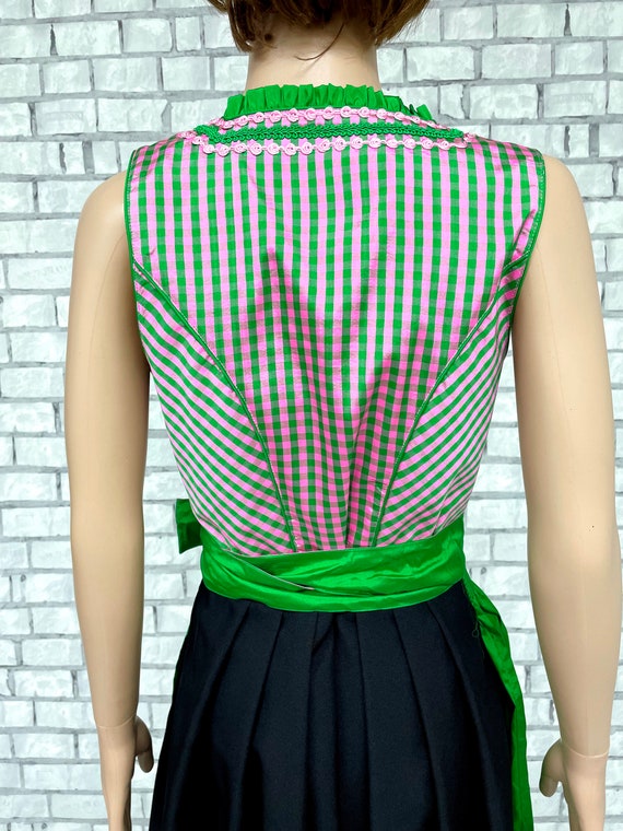 neon pink Gingham Dirndl Dress M Oktoberfest Clothing… - Gem