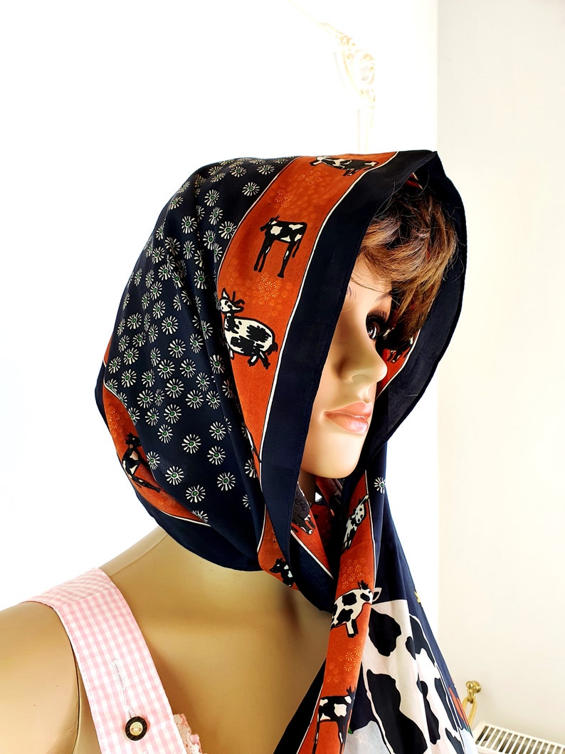 Cow Print Cow Shawl Cow Scarf Vintage Women Accessories Skinny | Etsy