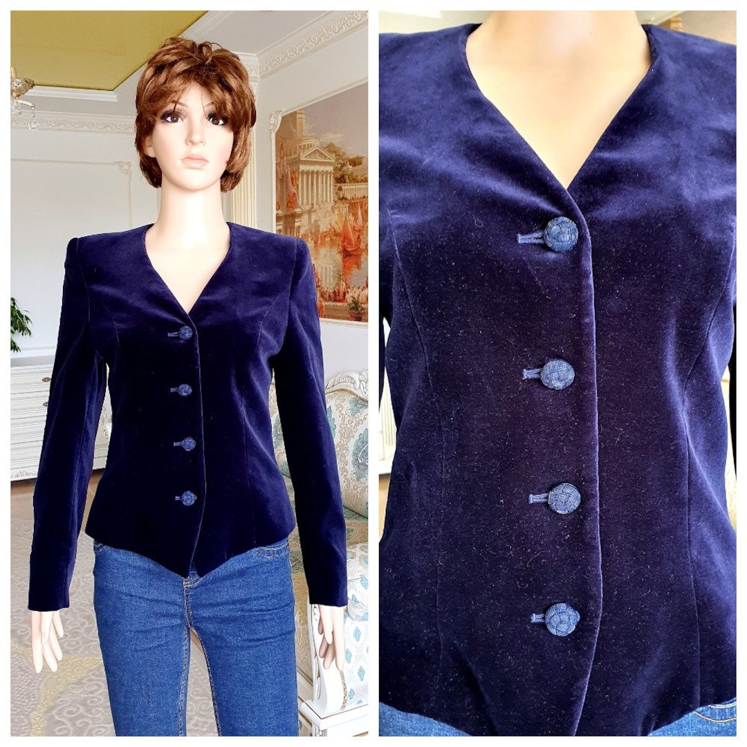 Victorian Clothing Nave Blue Victorian Jacket Vintage Ladies Velvet ...