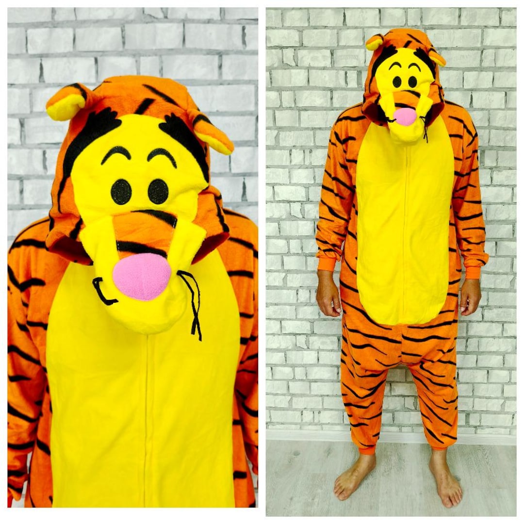 Tigger Costume Tiger Kigurumi ADULT Cosplay Tiger Costume Halloween ...