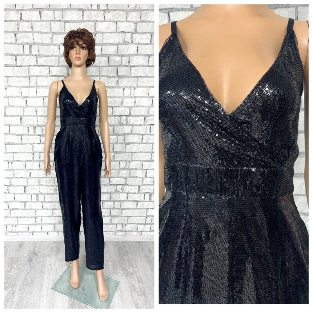 Black Sequin Overall XXS Gothic Witch Costume Womens Coveralls Womens ...