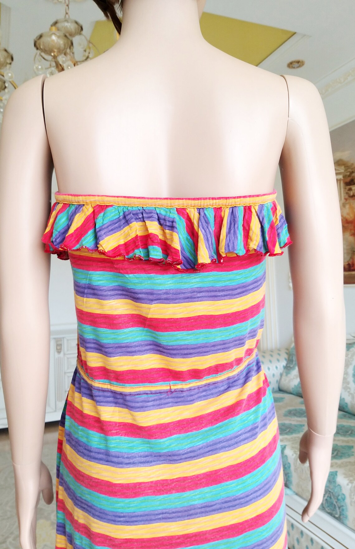 Striped Dress Rainbow Dress Multicolor Dress Colorful Dress - Etsy