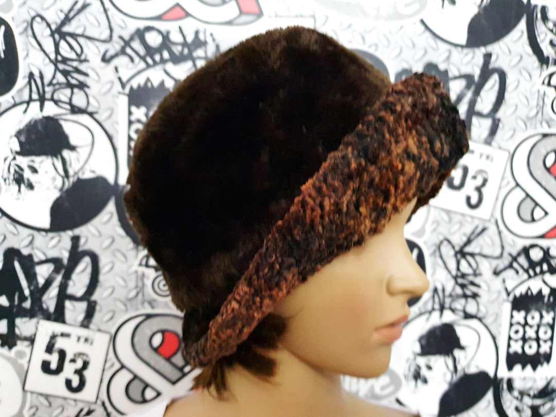 Faux Fur Hat Brown Hat Retro Hat Bucket Hat Women Accessories Women Hat ...