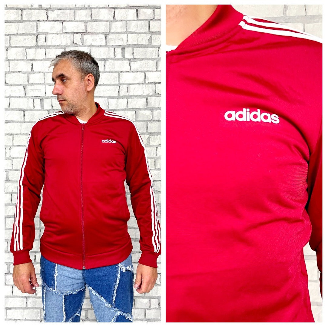 Red Adidas Windbreaker L Adidas Jacket Men Sport Jacket Sport Coat ...
