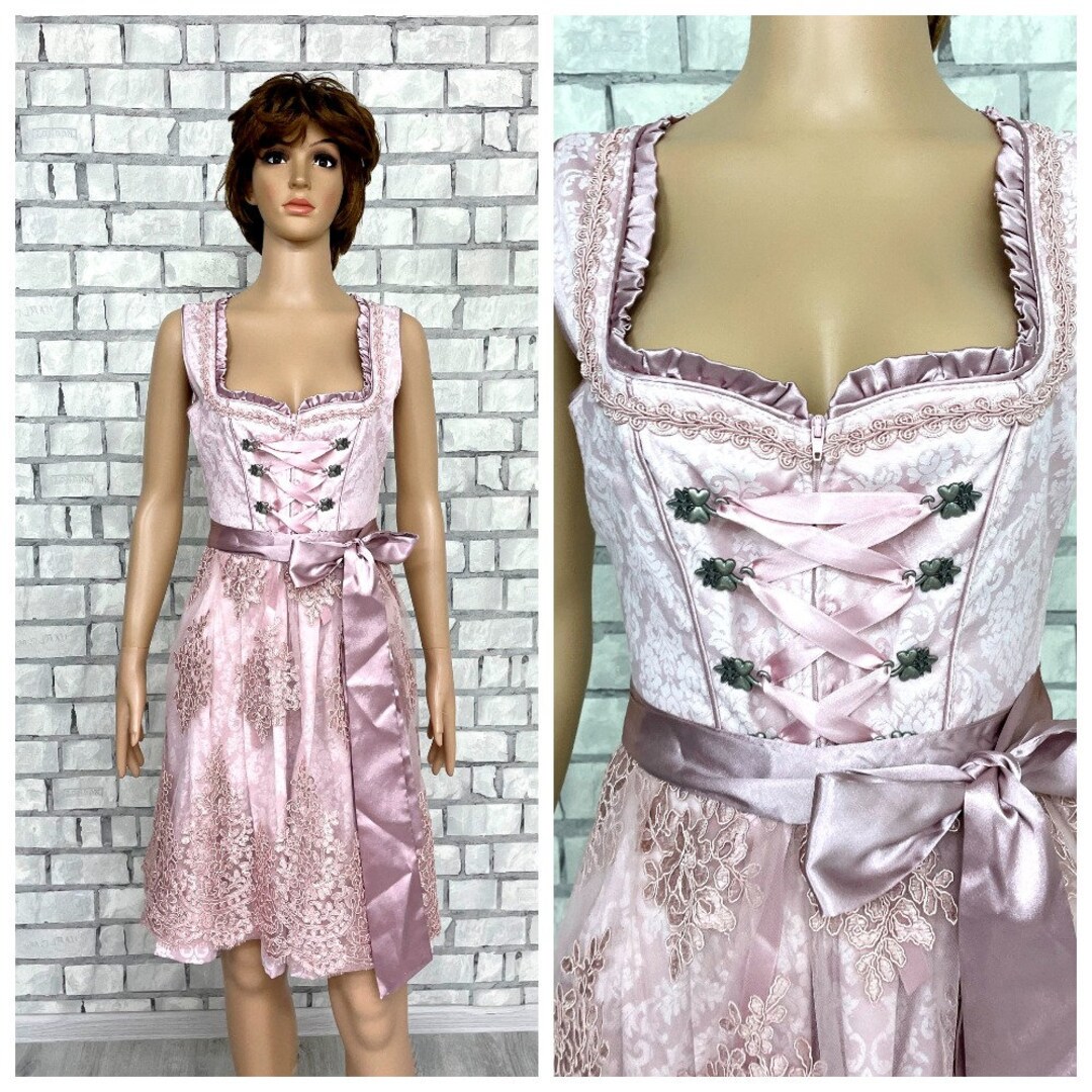 Folk Dress Floral Dirndl Dress S Oktoberfest Clothing Bavarian Dress ...