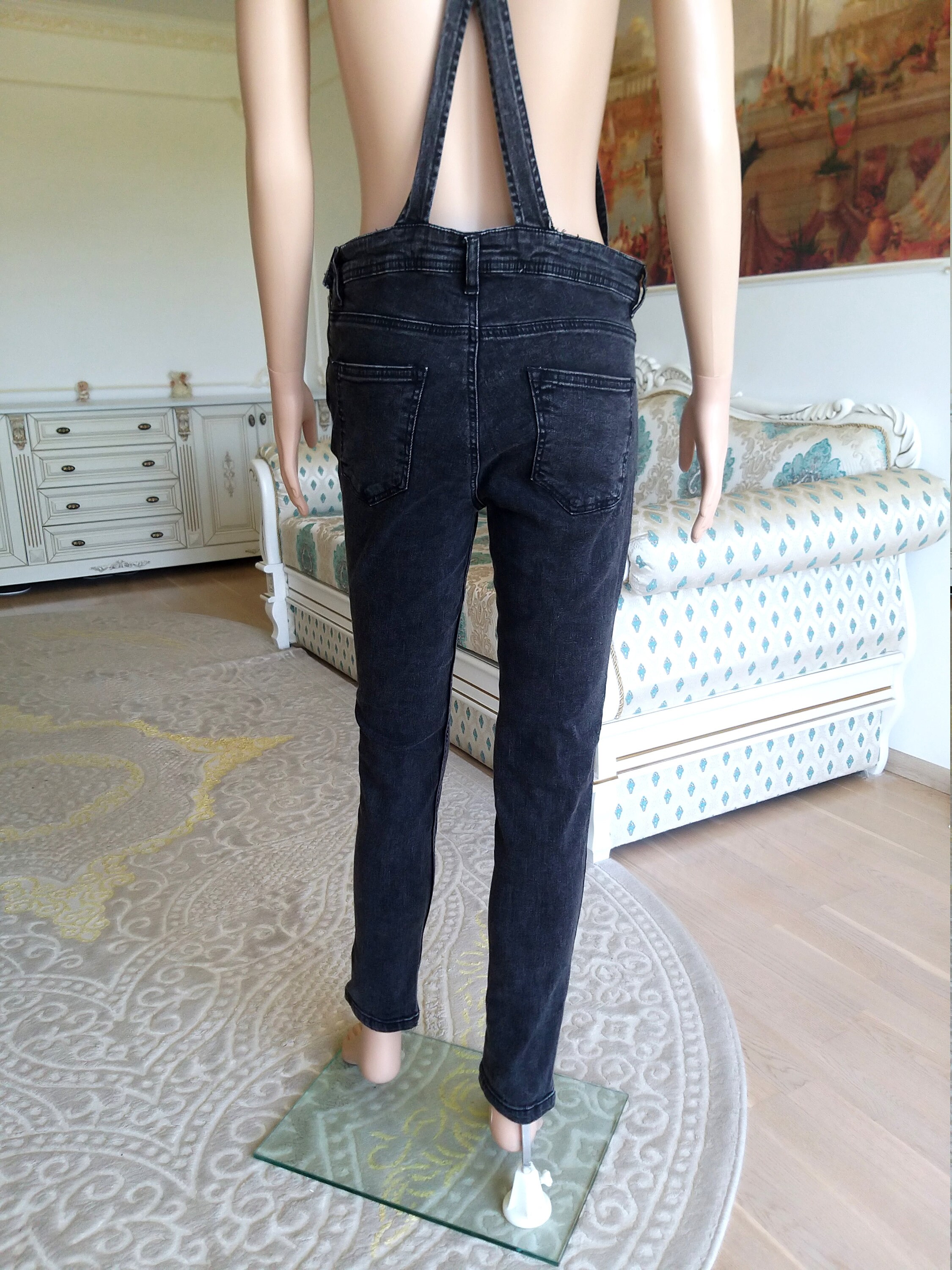 Black Denim Overall Denim Jumpsuit Jean Jumpsuit Black Overall | Etsy