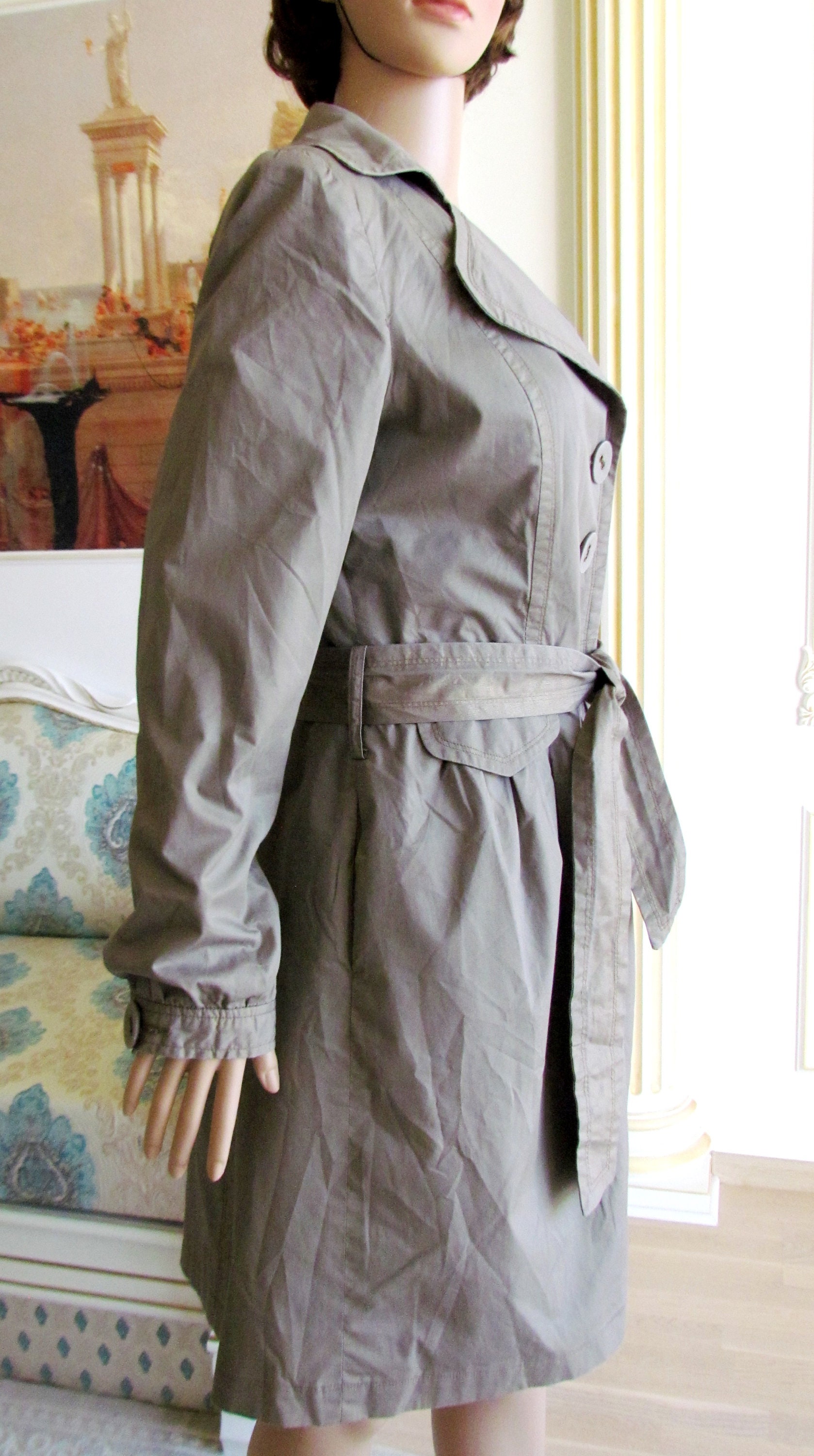 Trench Vintage Trench Coat Autumn Jacket Women Coat Vintage | Etsy