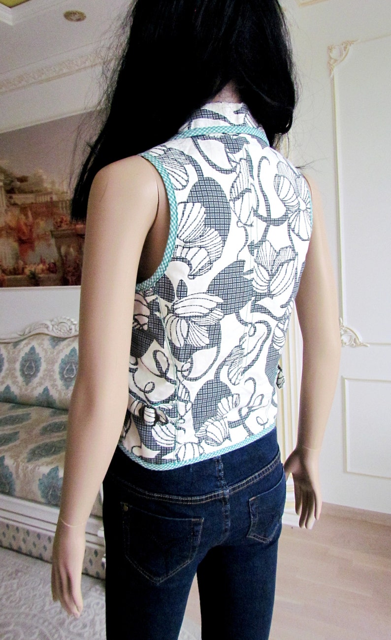 Floral Top Floral Vest White Vest Boho Vest Patterned Top - Etsy