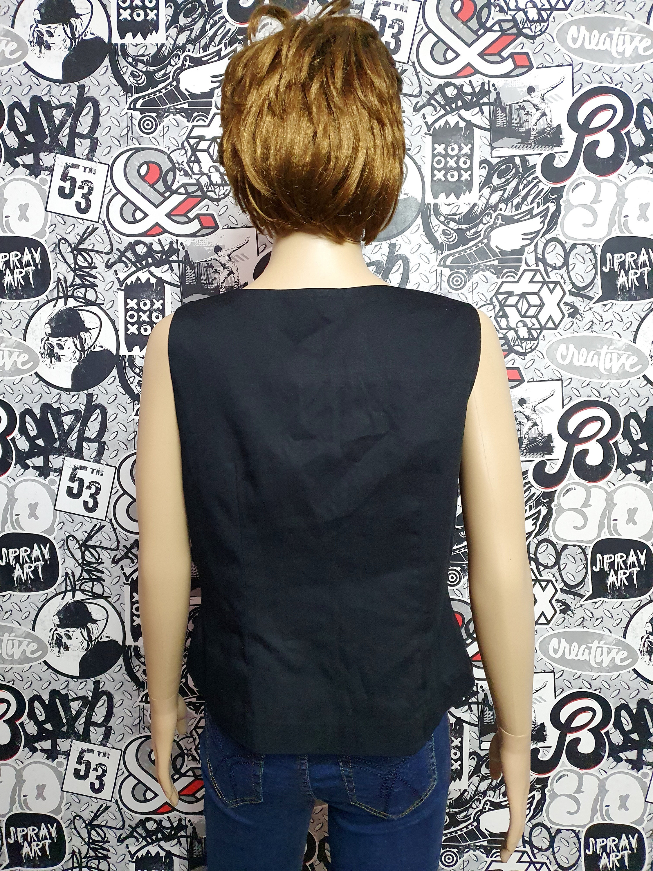 Goth Vest Goth Sleeveless Top Steampunk Vest M Black Vest - Etsy