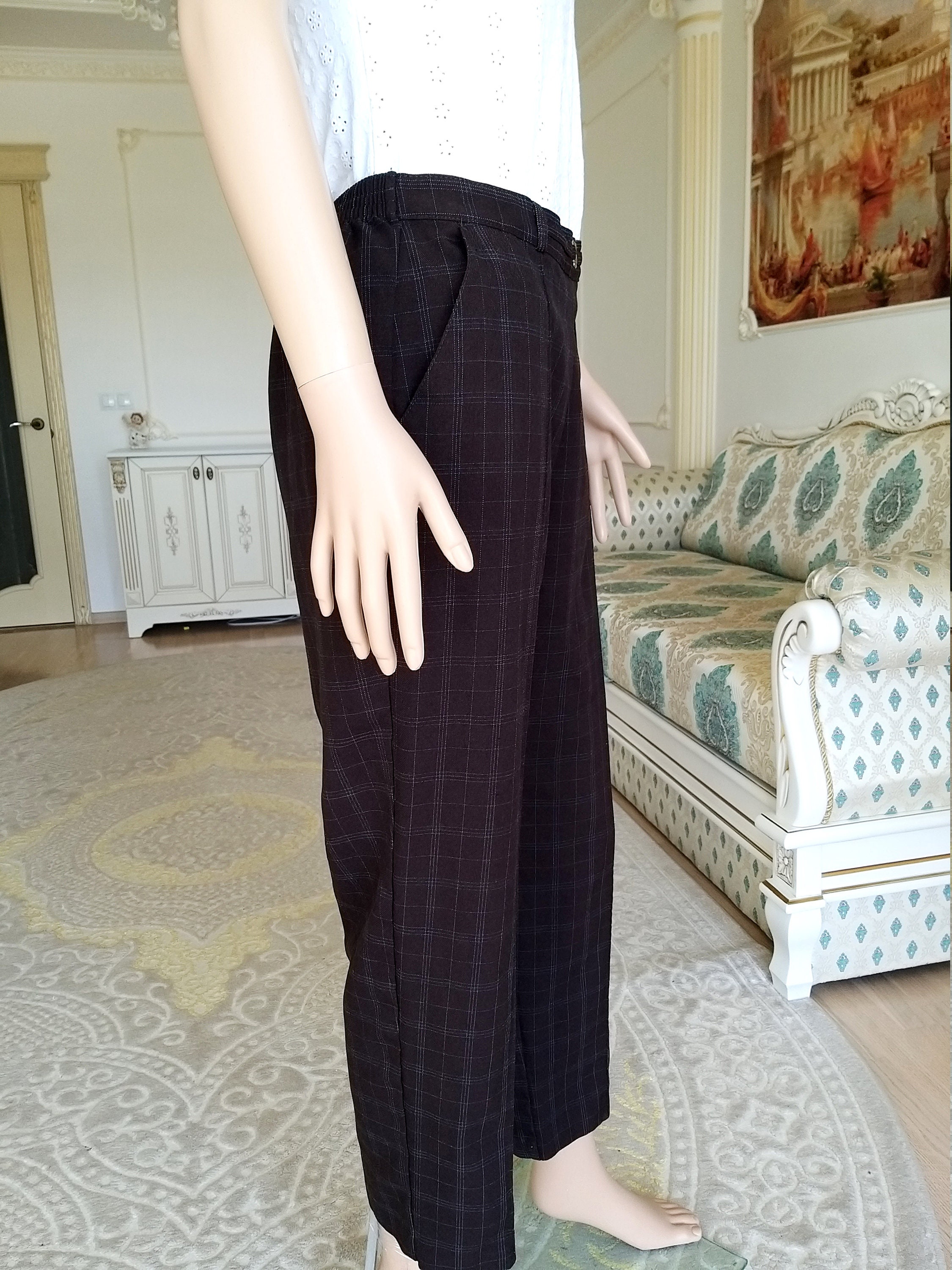 Retro Pants womens Pants womens Plaid Pants Checkered Pants | Etsy