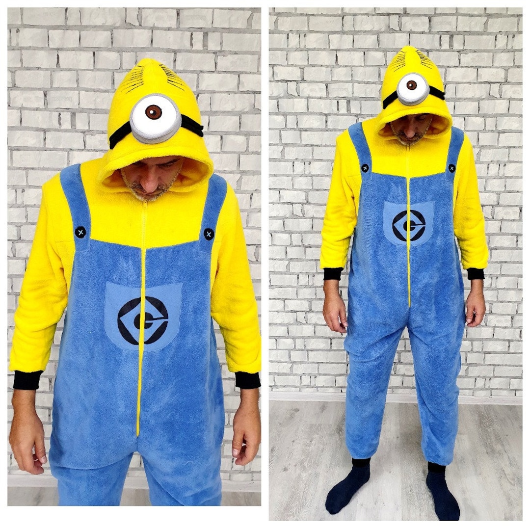 Disfraz de Minion ADULTO disfraz de halloween Cosplay Minion Kigurumi ...