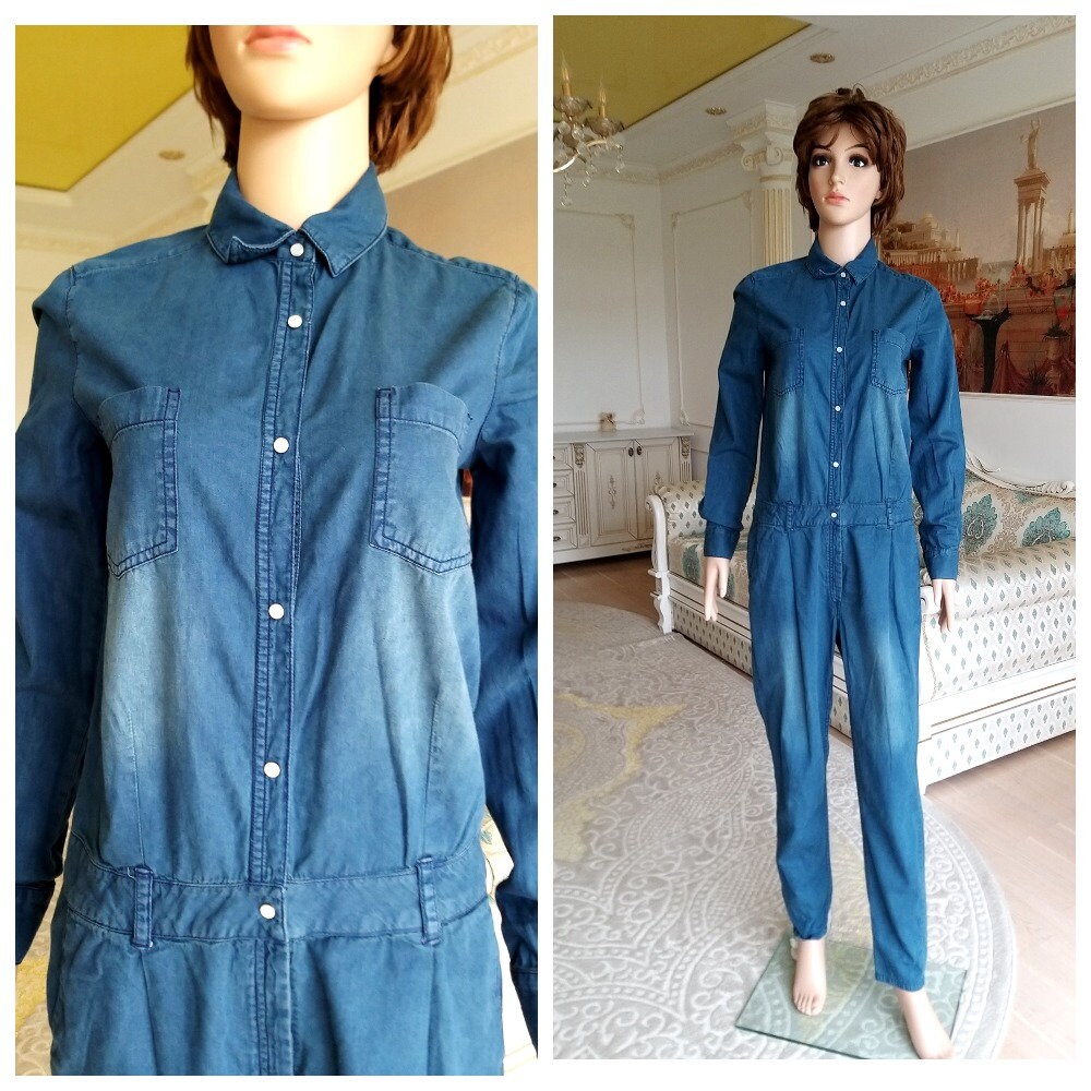 Denim Coverall Denim Jumpsuit Denim Pants Denim Overall M - Etsy